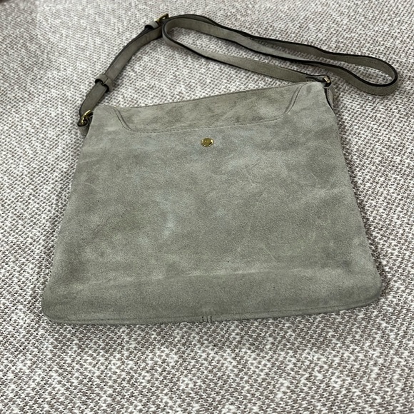 G.I.L.I. | Bags | Gili Greige Suede Handbagcrossbody | Poshmark